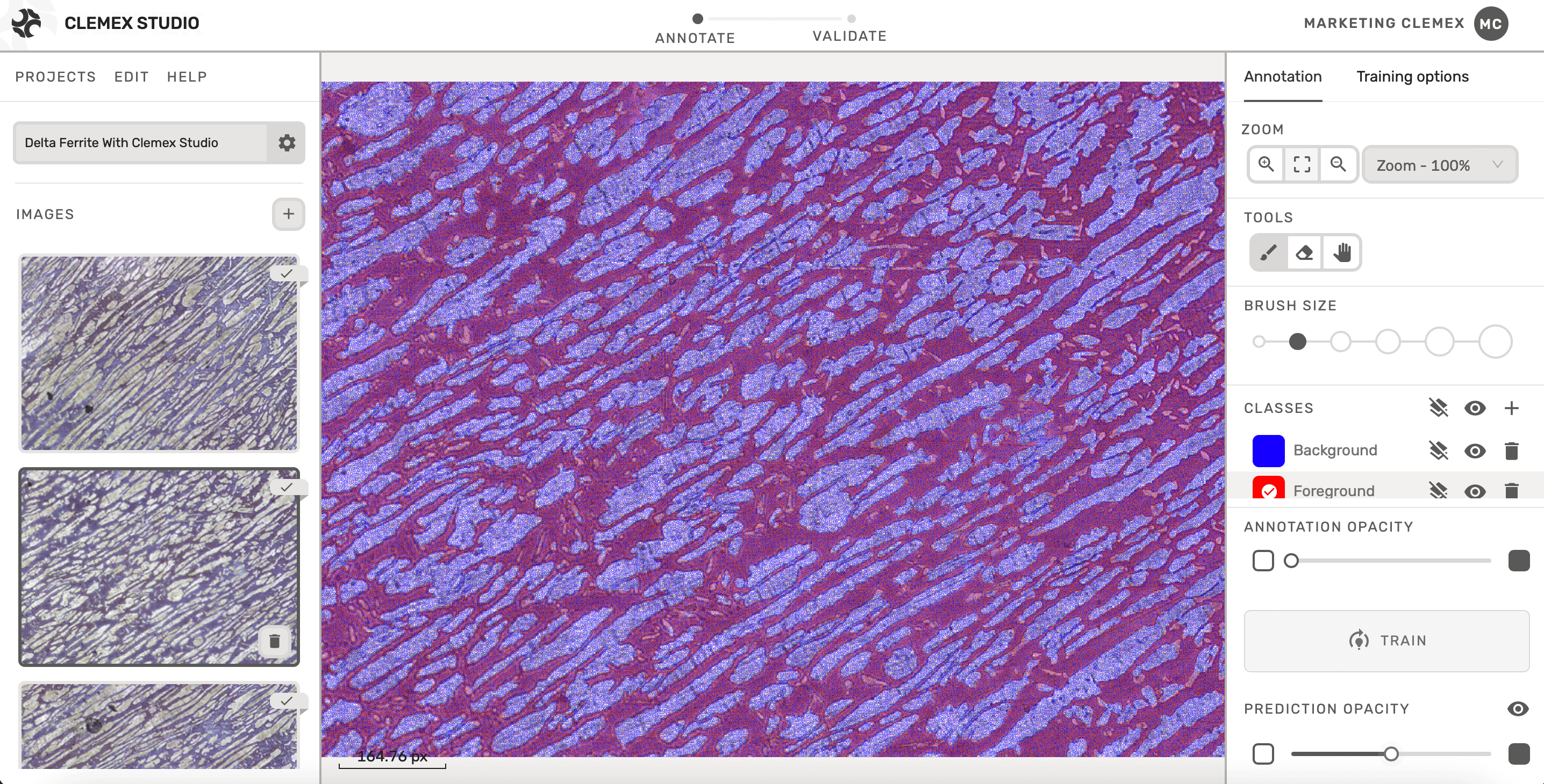 Clemex Studio - Easy Segmentation of phases or particles